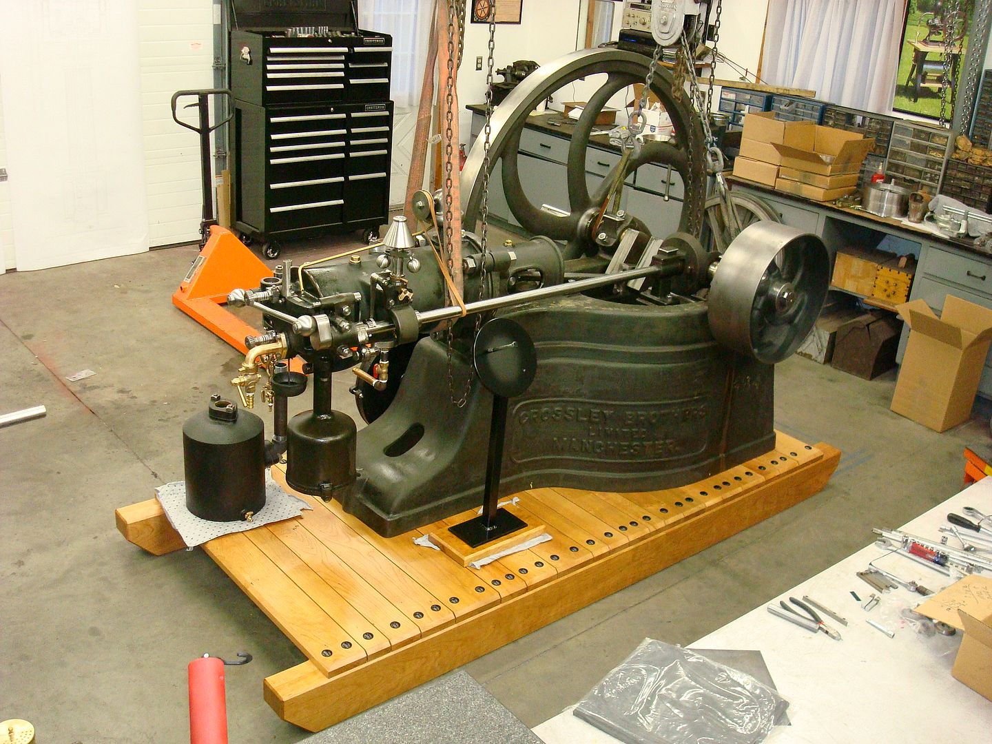 1882 Crossley Bros. 3 1/2 HP Piano Base Slide Valve Engine Restoration ...